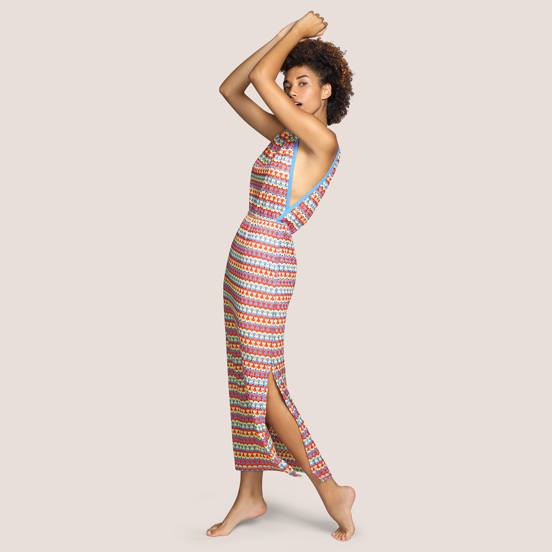 Andres Sarda Swimwear IMAGINE rainbow badmode lange jurk | Fraai