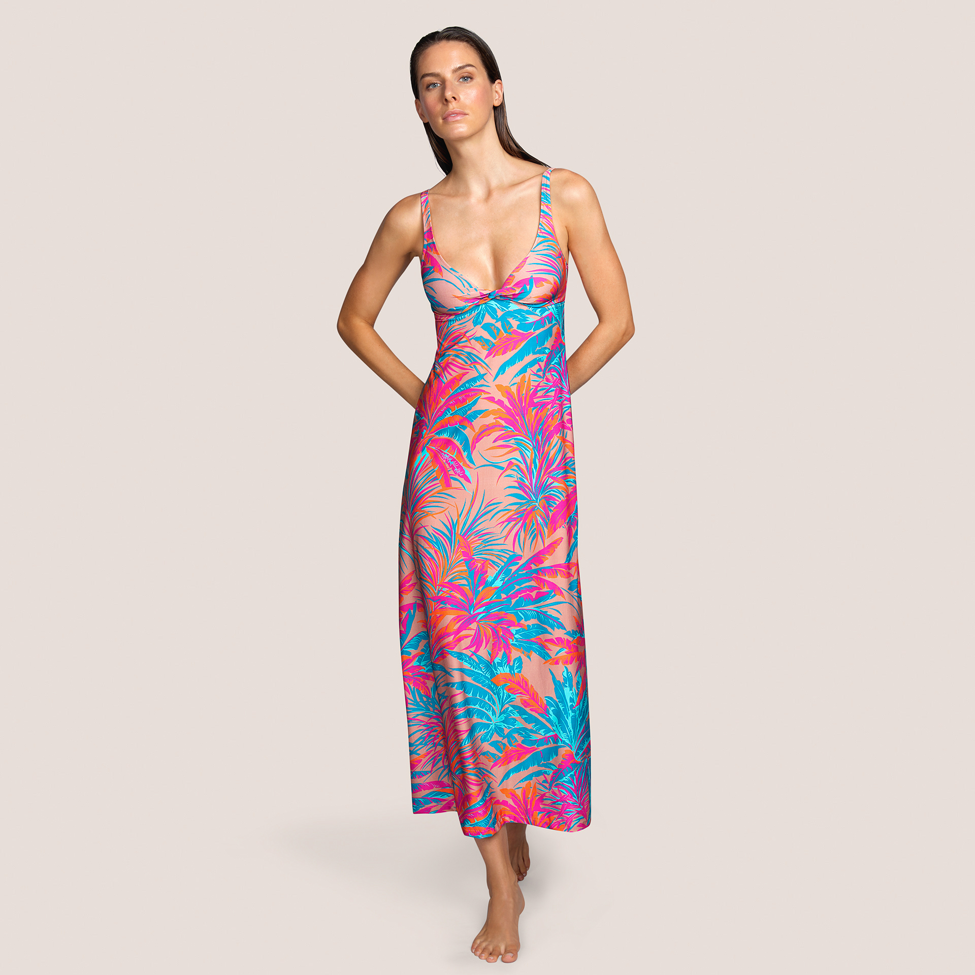 Andres Sarda Swimwear Lamarr Tropical Sand swimwear dress long | ANDRES ...